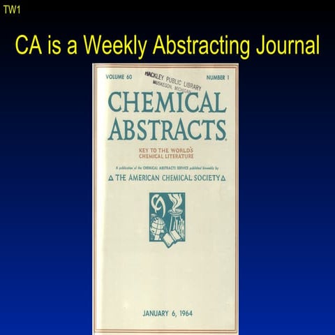 Searching Chemical Abstracts print edition | PPT