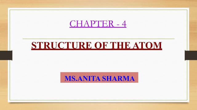 structure of the atom | PPT