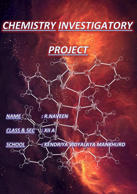 CBSE Investigatory Project Of Subject Chemistry- Class 11 | PDF