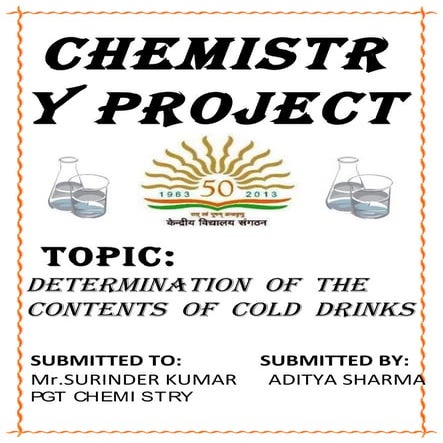 Chemistry project on cold drinks | PPT