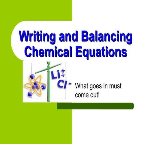 Balancing chemical equation | PPTX