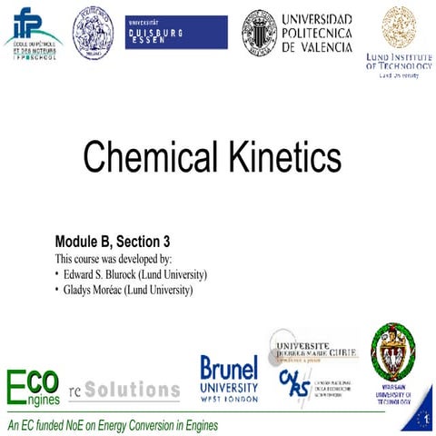 EcoEngines Chemical Kinetics | PPT | Chemistry | Science
