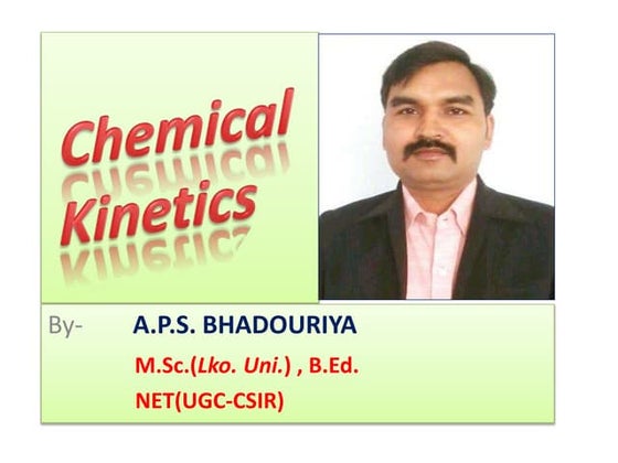 Chemical kinetics | PPT | Chemistry | Science
