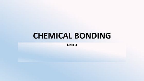 CHEMICAL BONDING.ppt | Chemistry | Science