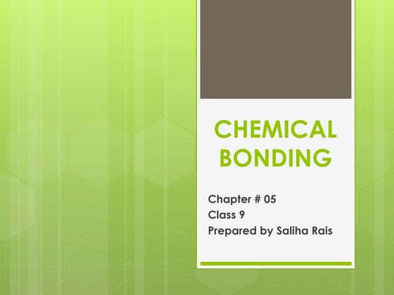Electrons And Chemical Bonding 3 | PPT