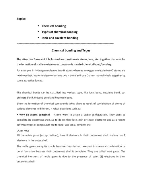 Chemical Bonding | PPT