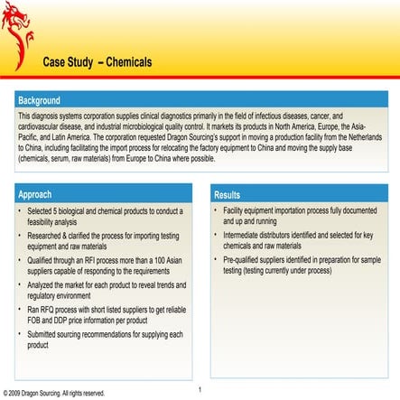 Chemical Case Study - Dragonsourcing | PPT | Diseases and Conditions | Medical Health