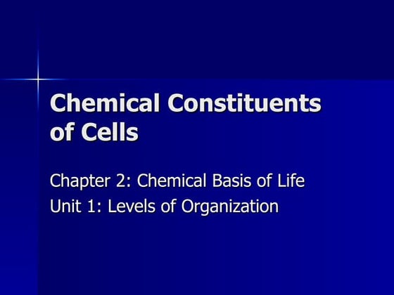 Chapter 4 chemical composition of the cell | PPT