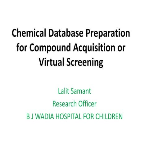 Chemical database preparation ppt | PPT