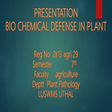 Chemical defense in plant | PPTX