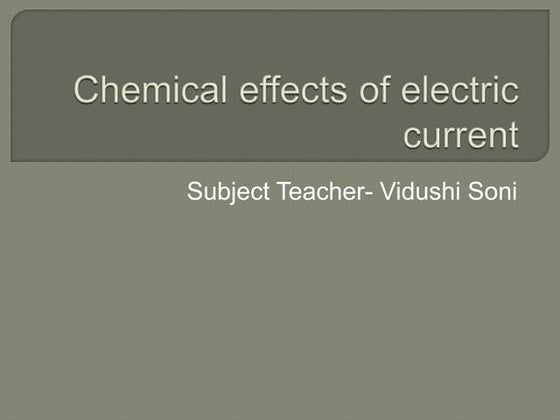 Std 8th Science Chapter 14 Chemical effect of electric current.pptx | Chemistry | Science