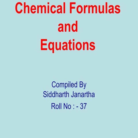 Chemical equations | PPT | Chemistry | Science