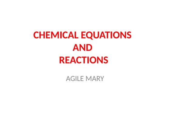 Writing and Balancing Chemical Equation | PPTX | Chemistry | Science
