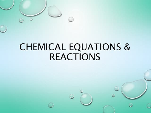 Ppt chemical reactions | PPTX