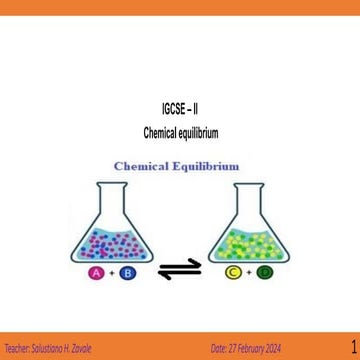 Chemical equilibrium: the factors affecting equilibrium | PDF