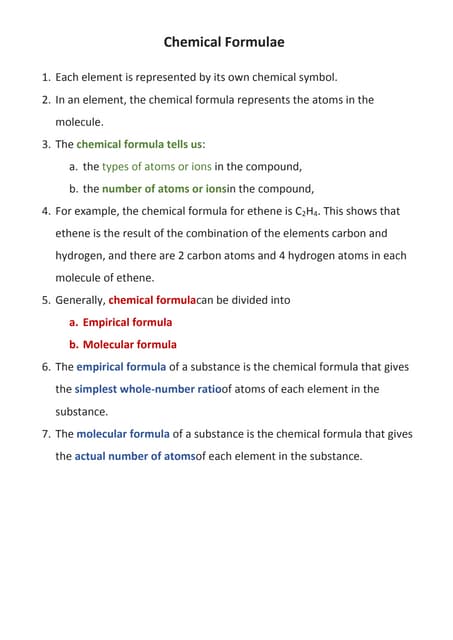Types of chemical formula | PPTX