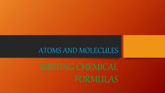 Writing and Naming formula | PPTX | Chemistry | Science