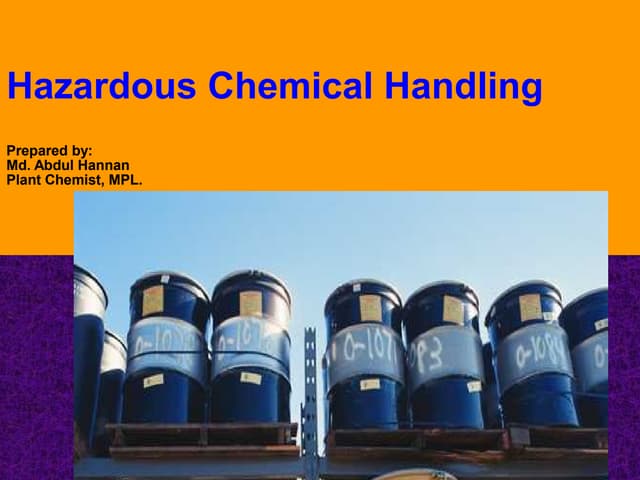 Safe Chemical handling | PPT