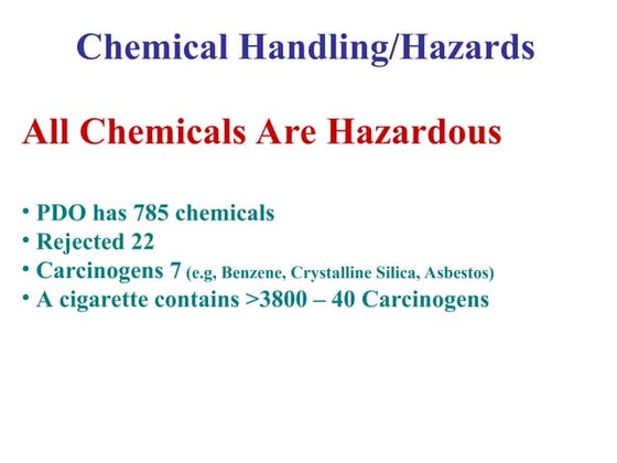 Chemical handling.ppt | Skin and Dermatology | Diseases and Conditions
