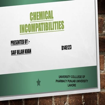 Chemical incompatibility | PPTX