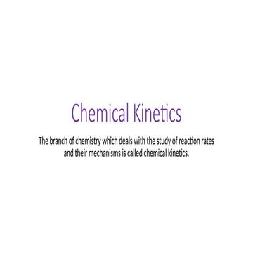 Chemical kinetics | PPT