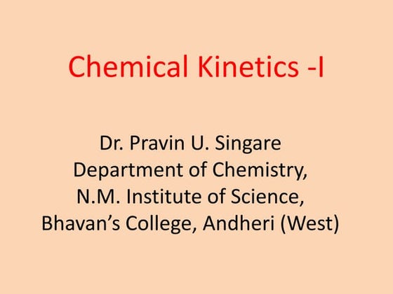 Chem 2 - Chemical Kinetics VIII: The Arrhenius Equation, Activation Energy, and Catalysts | PPT