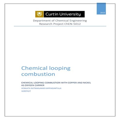 Chemical looping combustion with copper and nickel as oxygen carrier | PDF