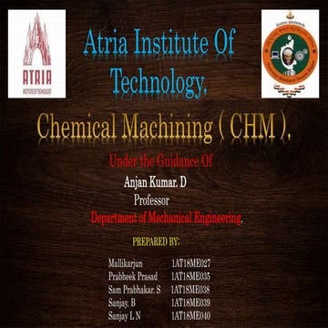 Chemical machining | PPTX