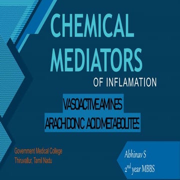 Chemical Mediators Of InflammationInflammatory mediators are the ...