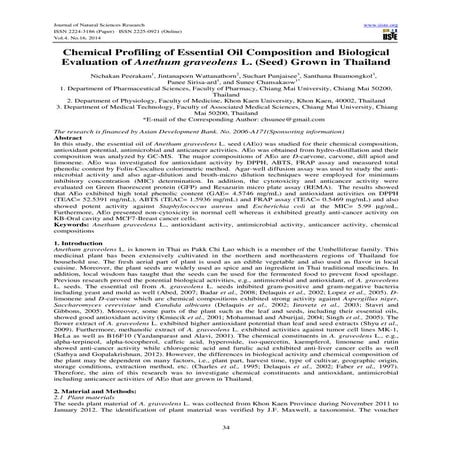 Chemical profiling of essential oil composition and biological | PDF