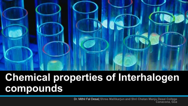 Interhalogens and Pseudohalogens | PPTX