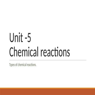 CHEMICAL REACTIONS for grade 9 chemistry. | PPTX