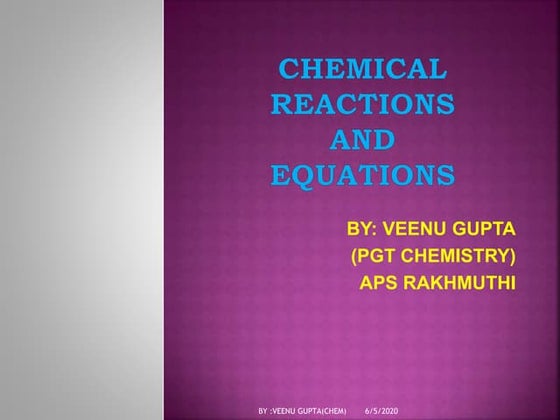 Chemical reactions and equations | PPT