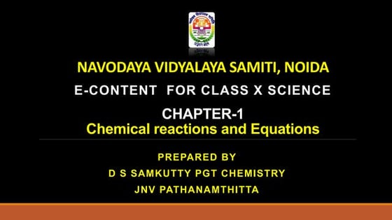 Chemical Reactions (Class-10) | PPT