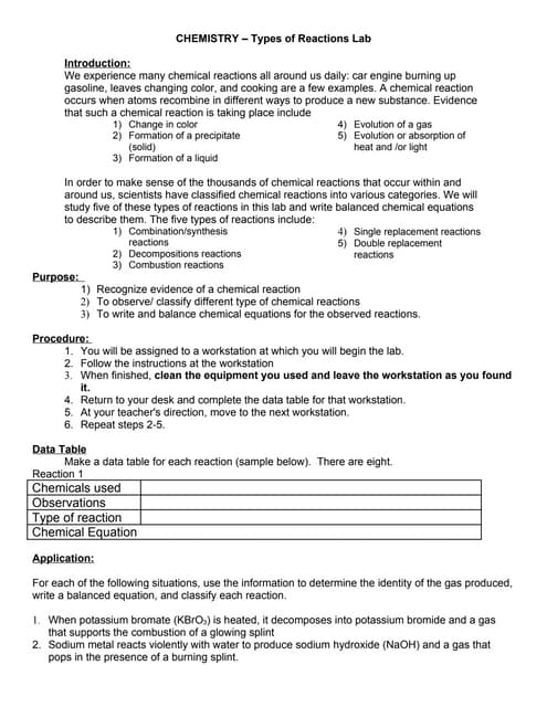 Experiment - chemical changes | PPTX