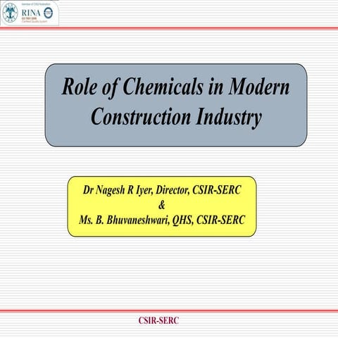 Chemicals used in construction general studies | PDF