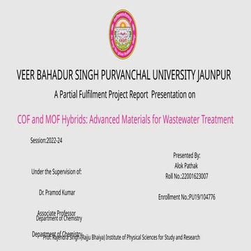 MOF, metal organic frameworks | PPTX