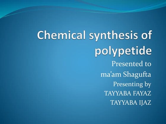 Merrifield Synthesis of Peptides | PDF | Chemistry | Science
