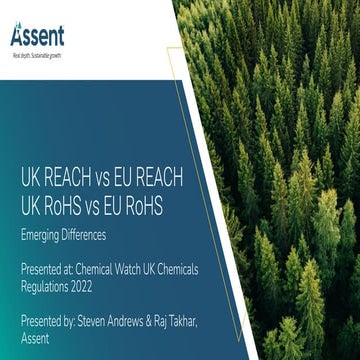 UK REACH vs EU REACH, UK RoHS vs EU RoHS: Emerging Differences | PDF