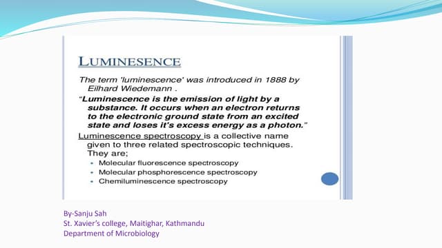 Introduction To Luminescence | PPT