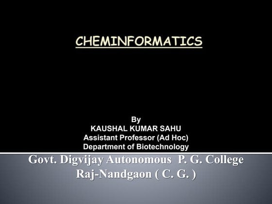 Lecture 12 – chemoinformatic | PPT
