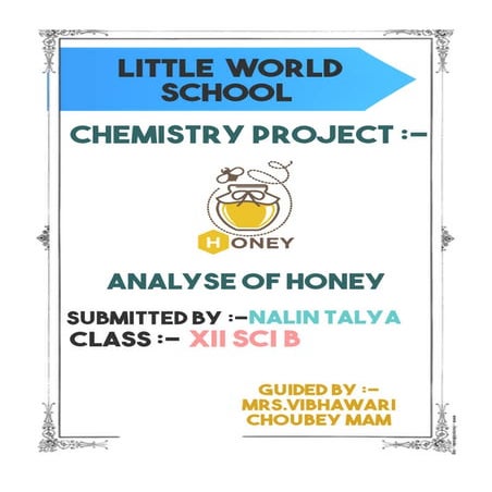 CHEMISTRY ANALYSE OF HONEY CLASS 12 PROJECT .pdf