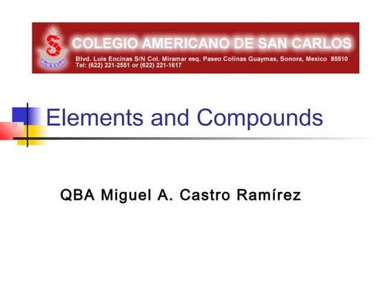 element, Compund and Mixture | PPTX | Chemistry | Science
