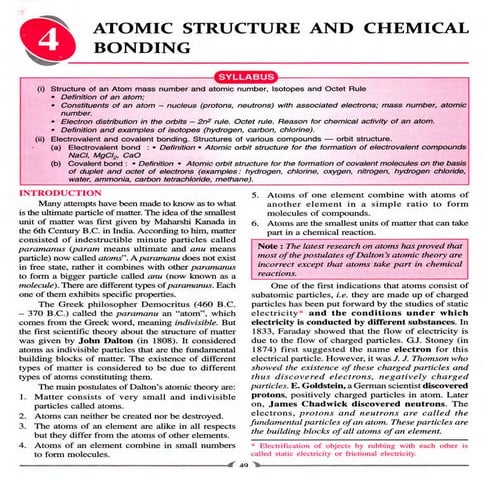 Chemistry Selina Chapter 4 Atomic Structure And Chemical Bonding Pdf