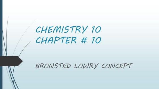 Bronsted lowry acid and base | PPT