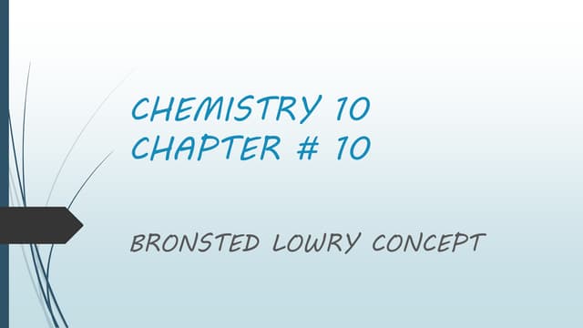 Bronsted lowry acid and base | PPT | Chemistry | Science