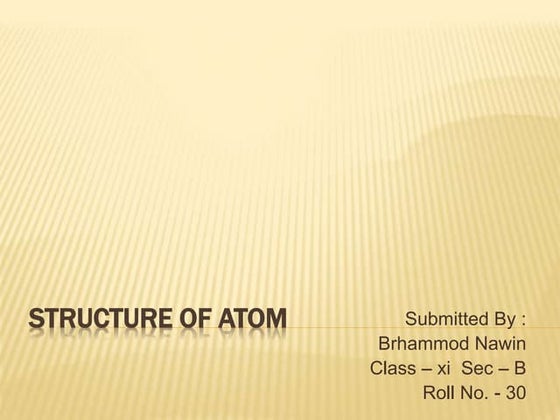 Basic Atomic structure | PPTX