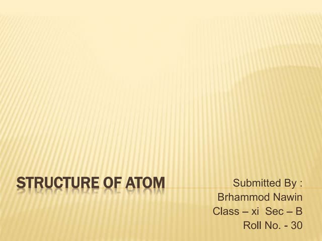 Basic Atomic structure | PPTX