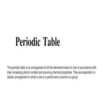 Periodic Table | PPTX