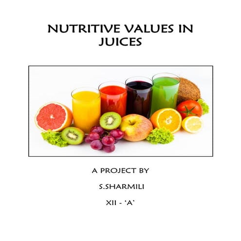 Fruit juice analysis class 12 project file | PDF